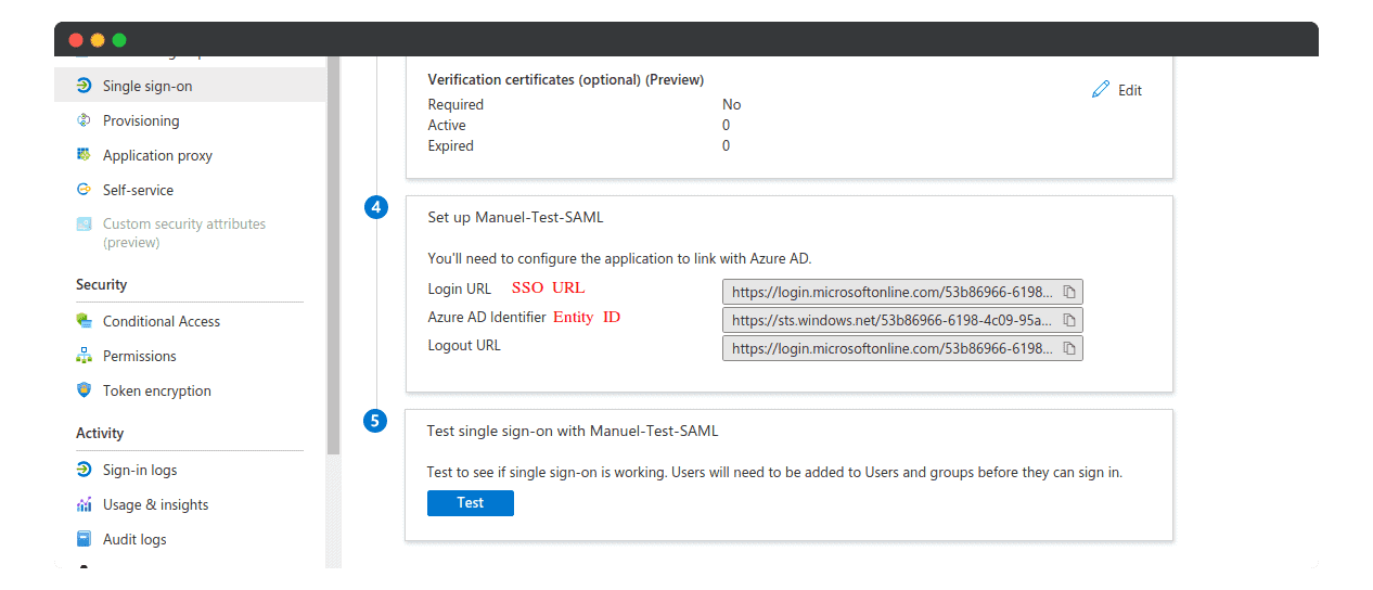 How to add SAML configuration with Azure - gridscale