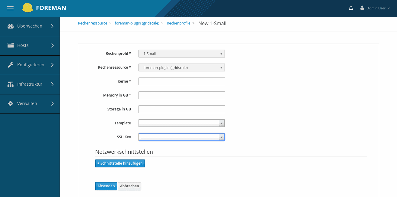 Foreman: The Foreman-Plugin powered and developed by gridscale